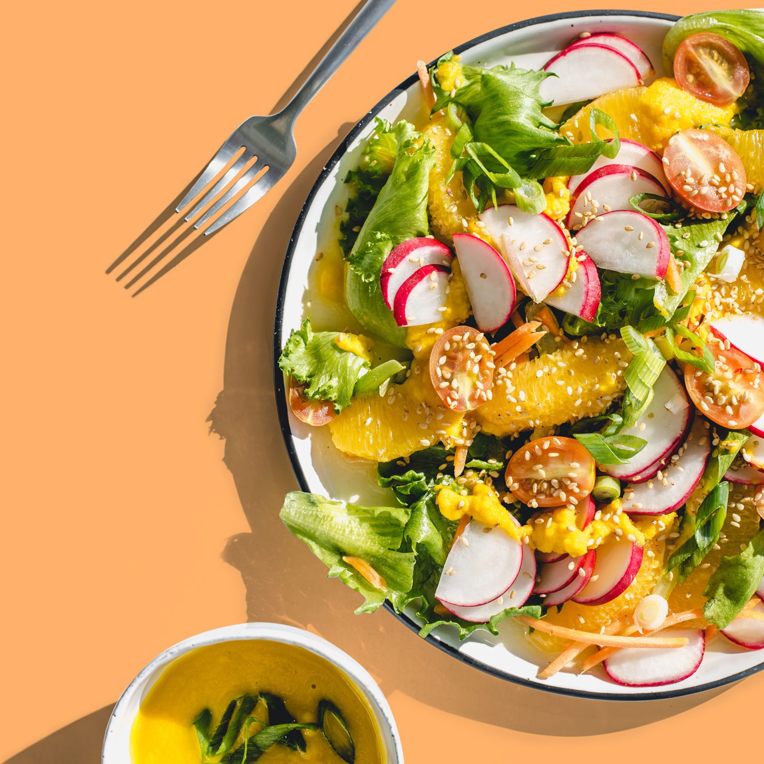 Eat Down The Fridge: Simple Salad with Carrot Ginger Dressing