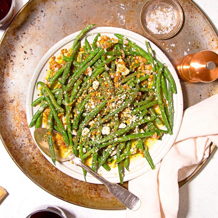 Bobby Flay's Green Beans with Feta and Marcona Almond Vinaigrette ...