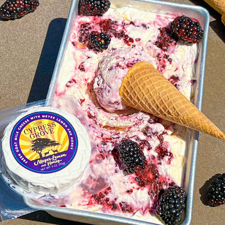 No-Churn Goat Cheese-Ice Cream with Blackberries and Honey - Misfits Market